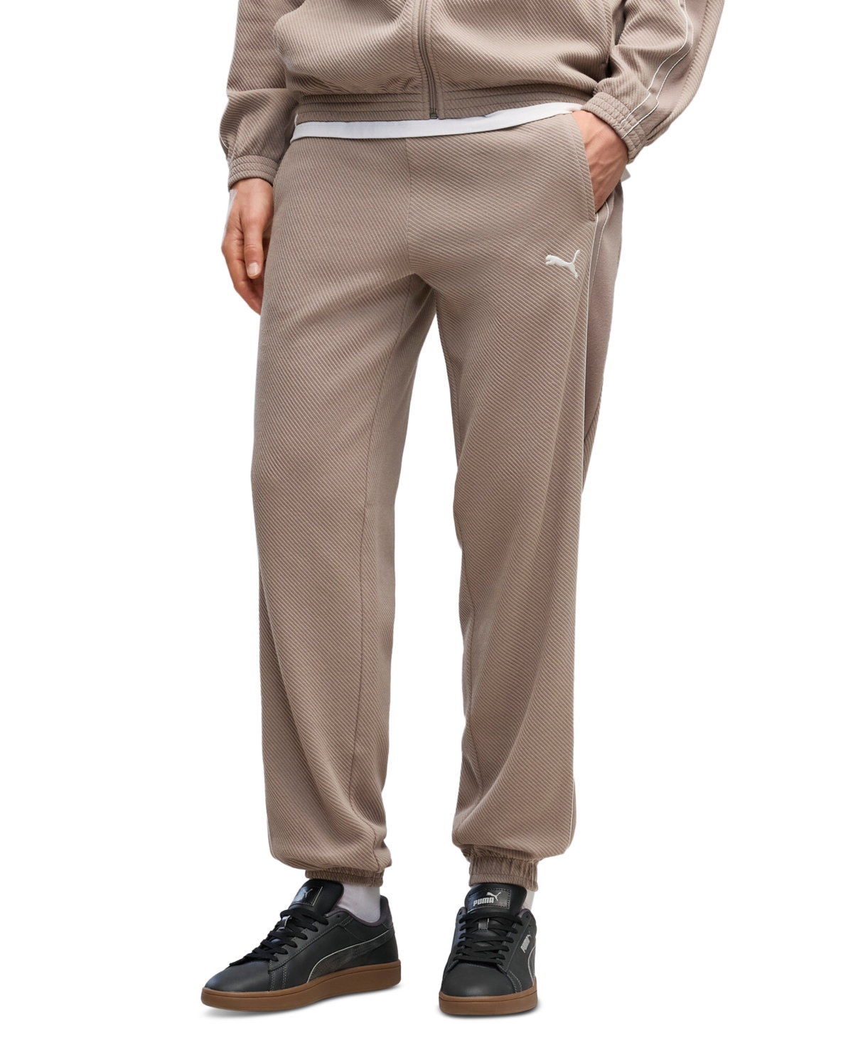 Click here for Puma Mens Regular-Fit Twill Sweatpants - Mouse Gra... prices