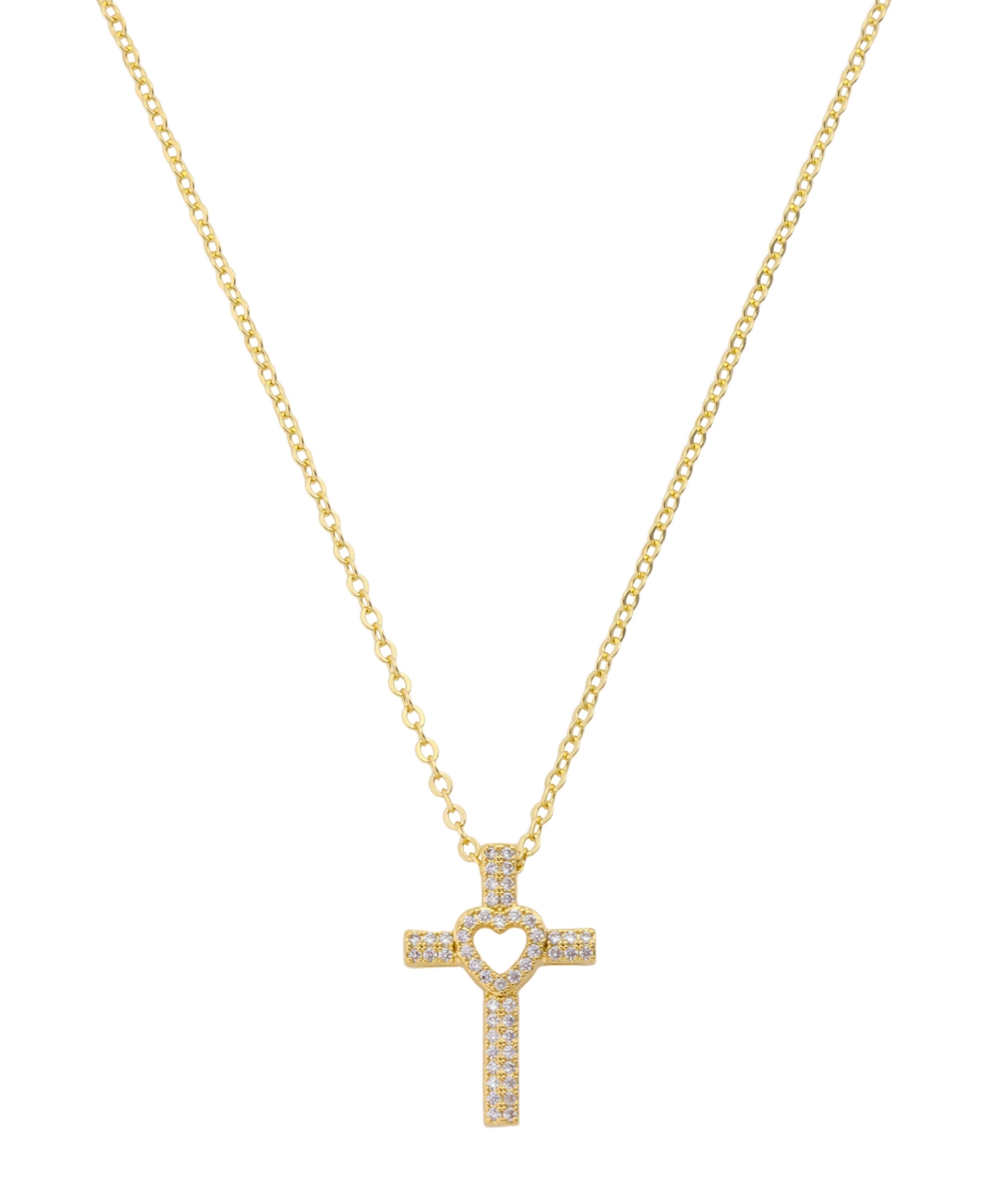Click here for Unwritten Cubic Zirconia Gold-Plated Heart Cross P... prices