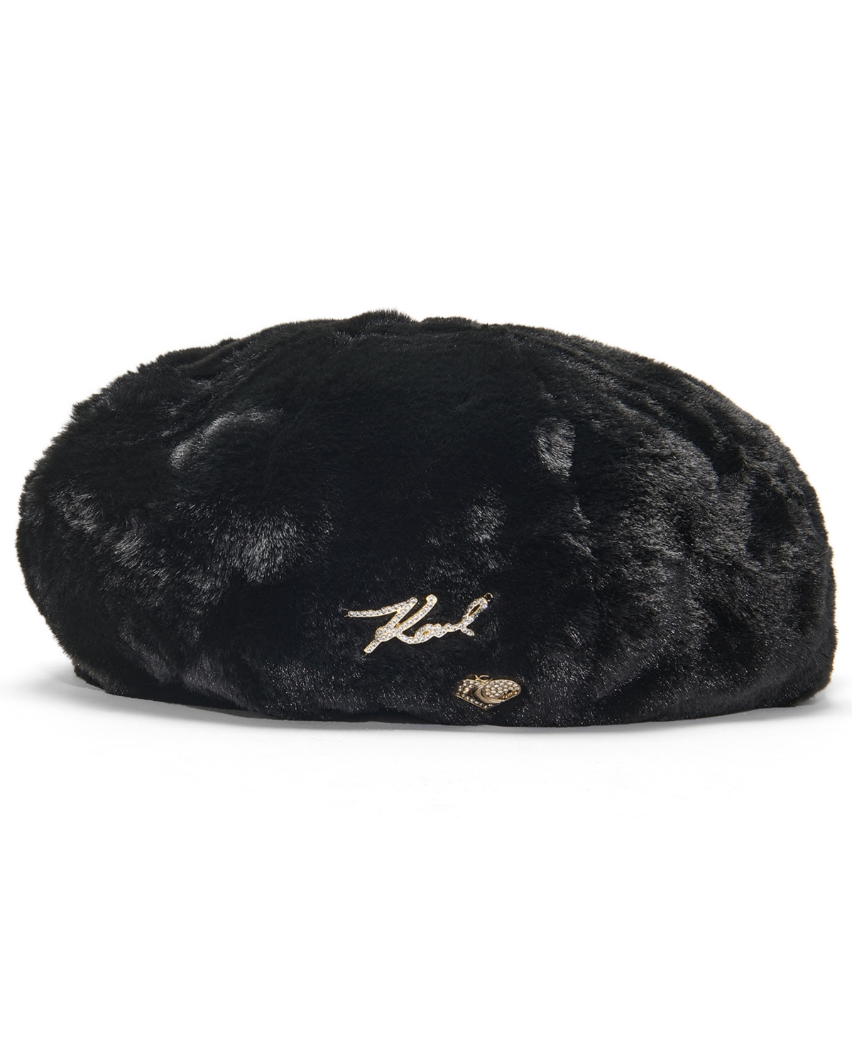 Click here for Karl Lagerfeld Paris Plush Faux-Fur Beret Hat - Bl... prices