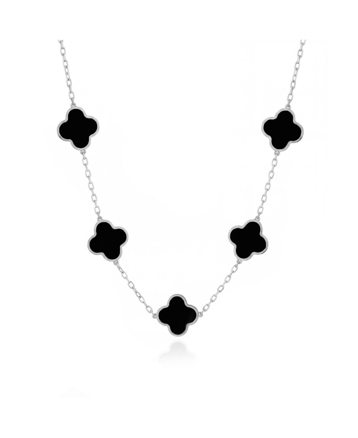 Click here for The Lovery Classic Onyx Clover Necklace Sterling S... prices