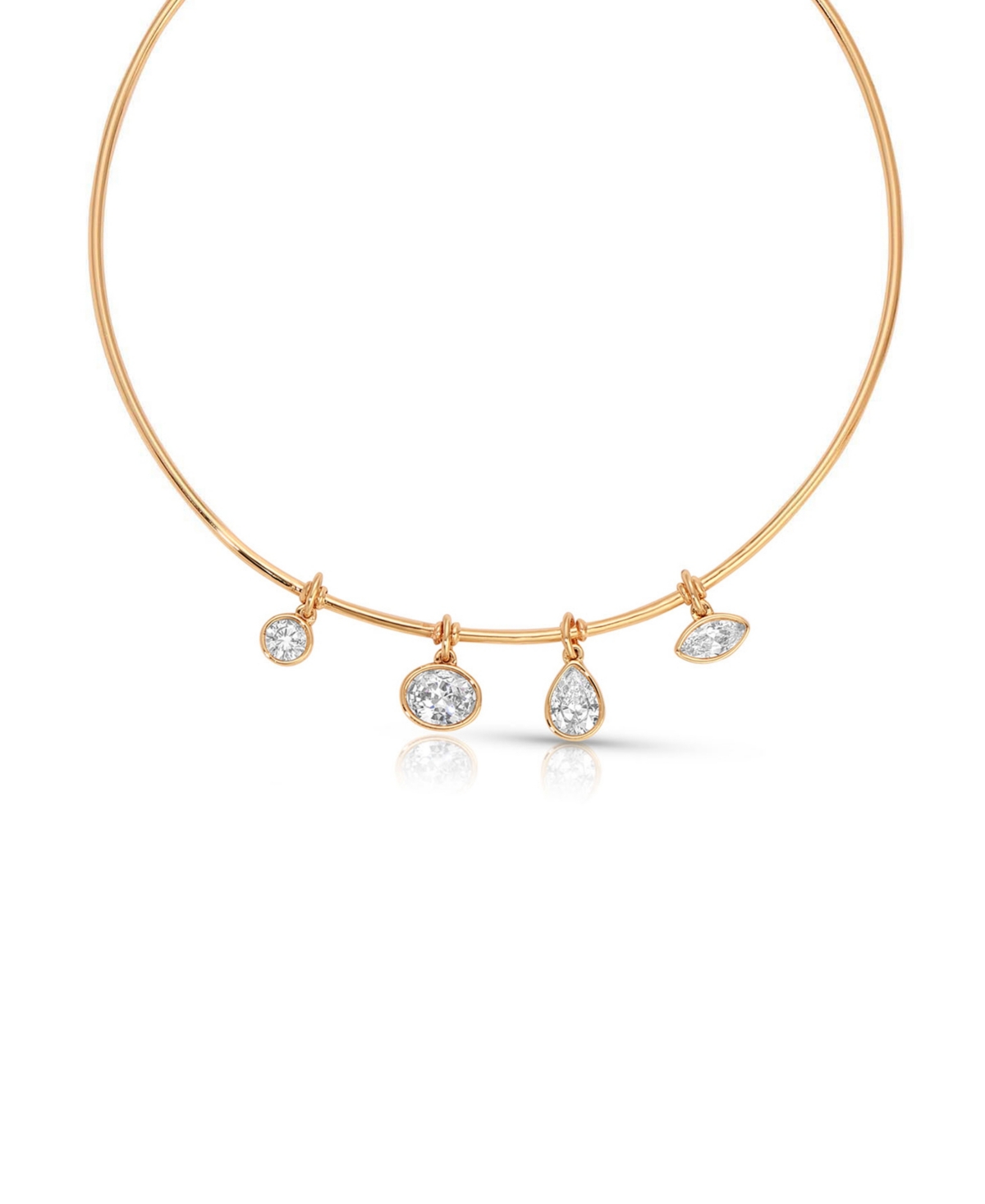 Click here for Ettika Crystal Drift Collar Necklace - Clear/Gold prices
