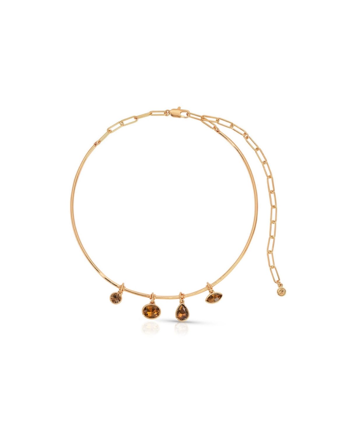 Click here for Ettika Crystal Drift Collar Necklace - Smokey Quar... prices