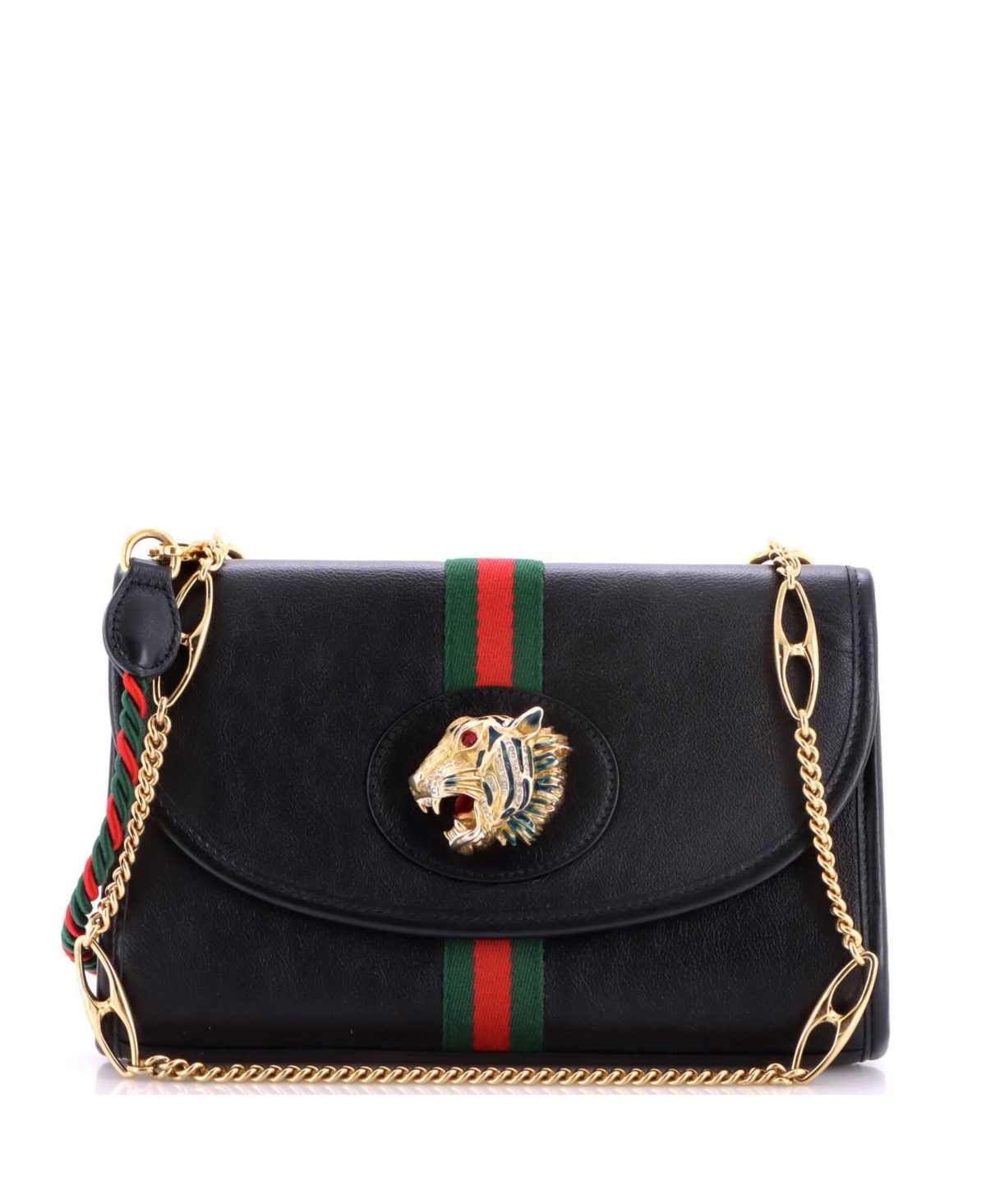 Click here for Pre-Owned Gucci Small Rajah Web Chain Shoulder Bag... prices