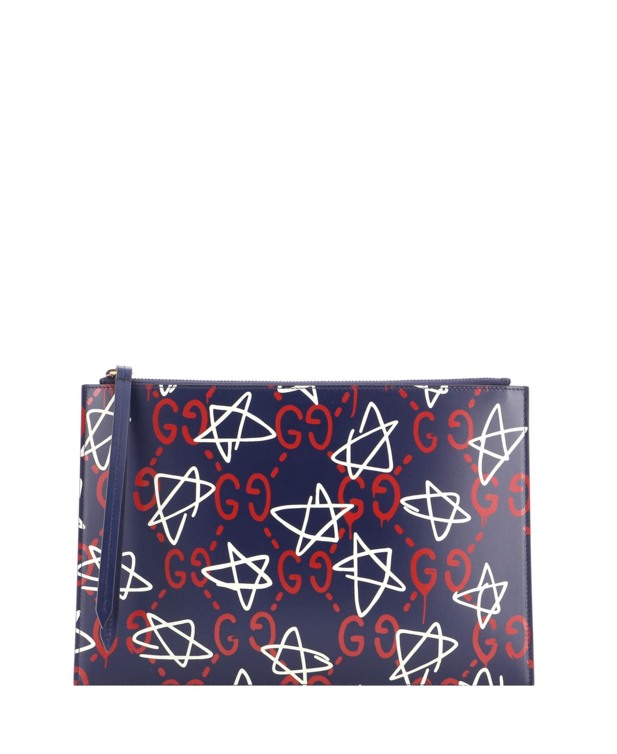 Click here for Pre-Owned Gucci Medium Zipped Pouch GucciGhost Lea... prices