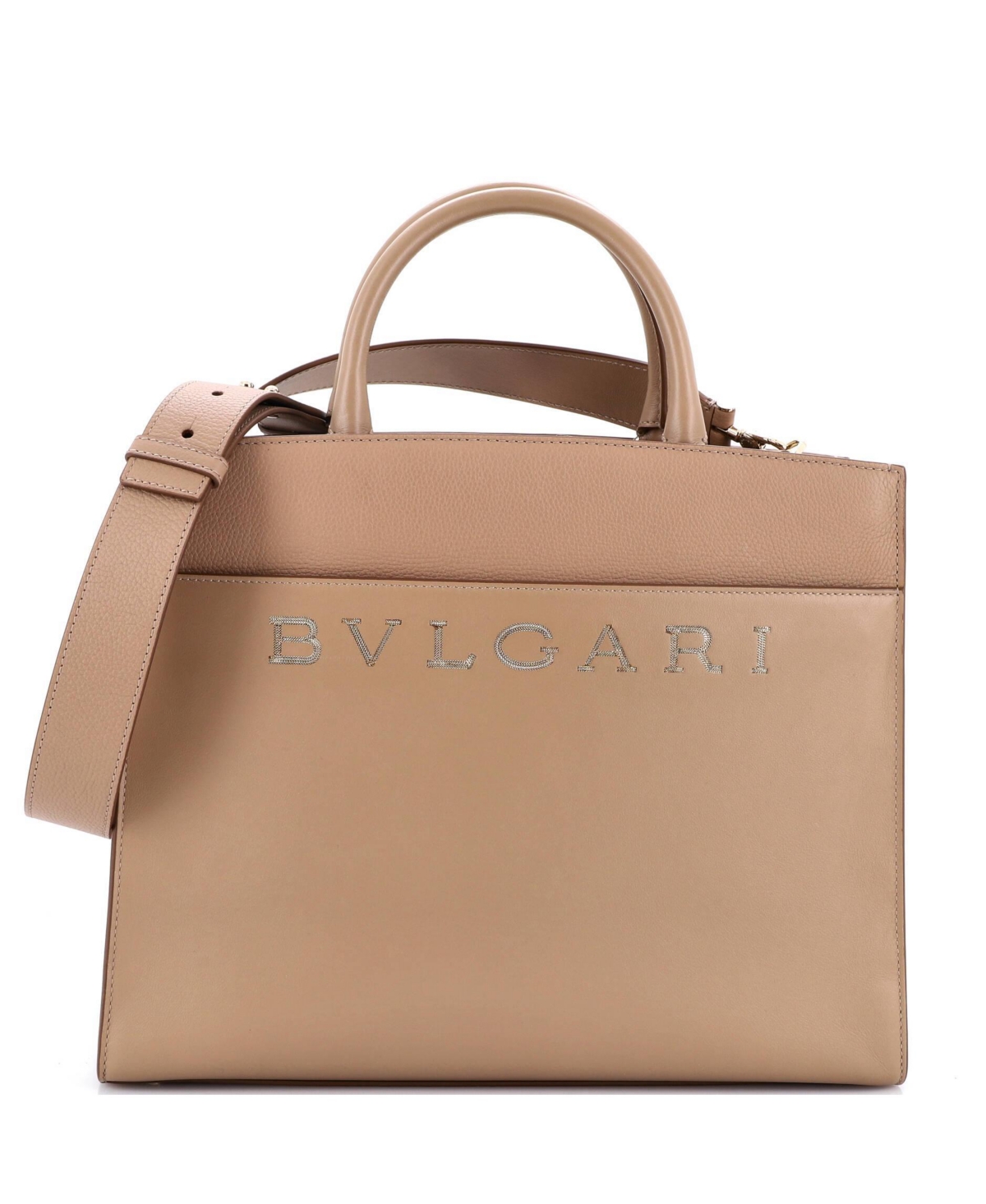 Click here for Pre-Owned Bvlgari Medium Embellished Logo Tote Bag... prices