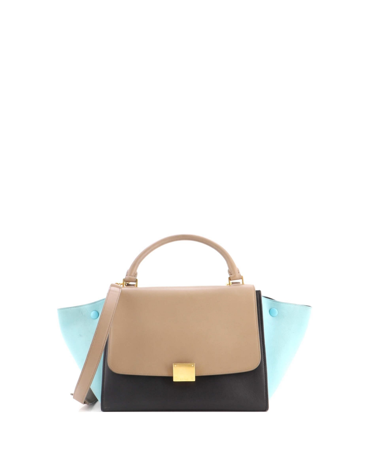 Click here for Pre-Owned Celine Small Tricolor Trapeze Bag Leathe... prices