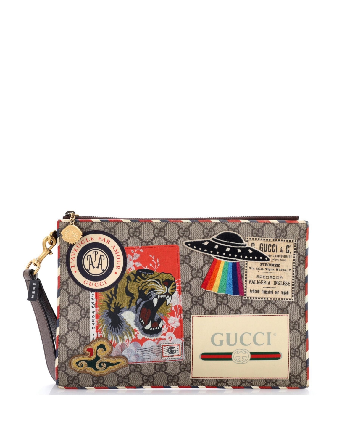 Click here for Pre-Owned Gucci Courrier Pouch Gg Coated Canvas wi... prices