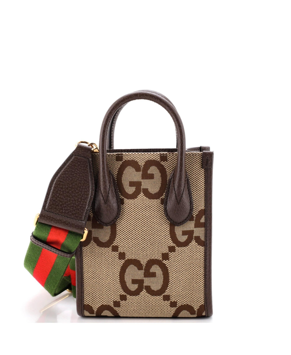 Click here for Pre-Owned Gucci Mini Vertical Tote Jumbo Gg Canvas... prices