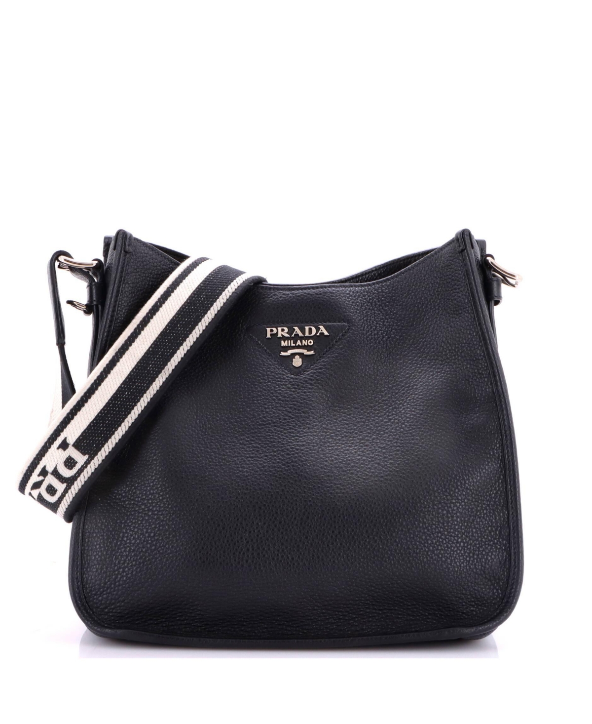 Click here for Pre-Owned Prada Medium Logo Strap Hobo Leather - B... prices