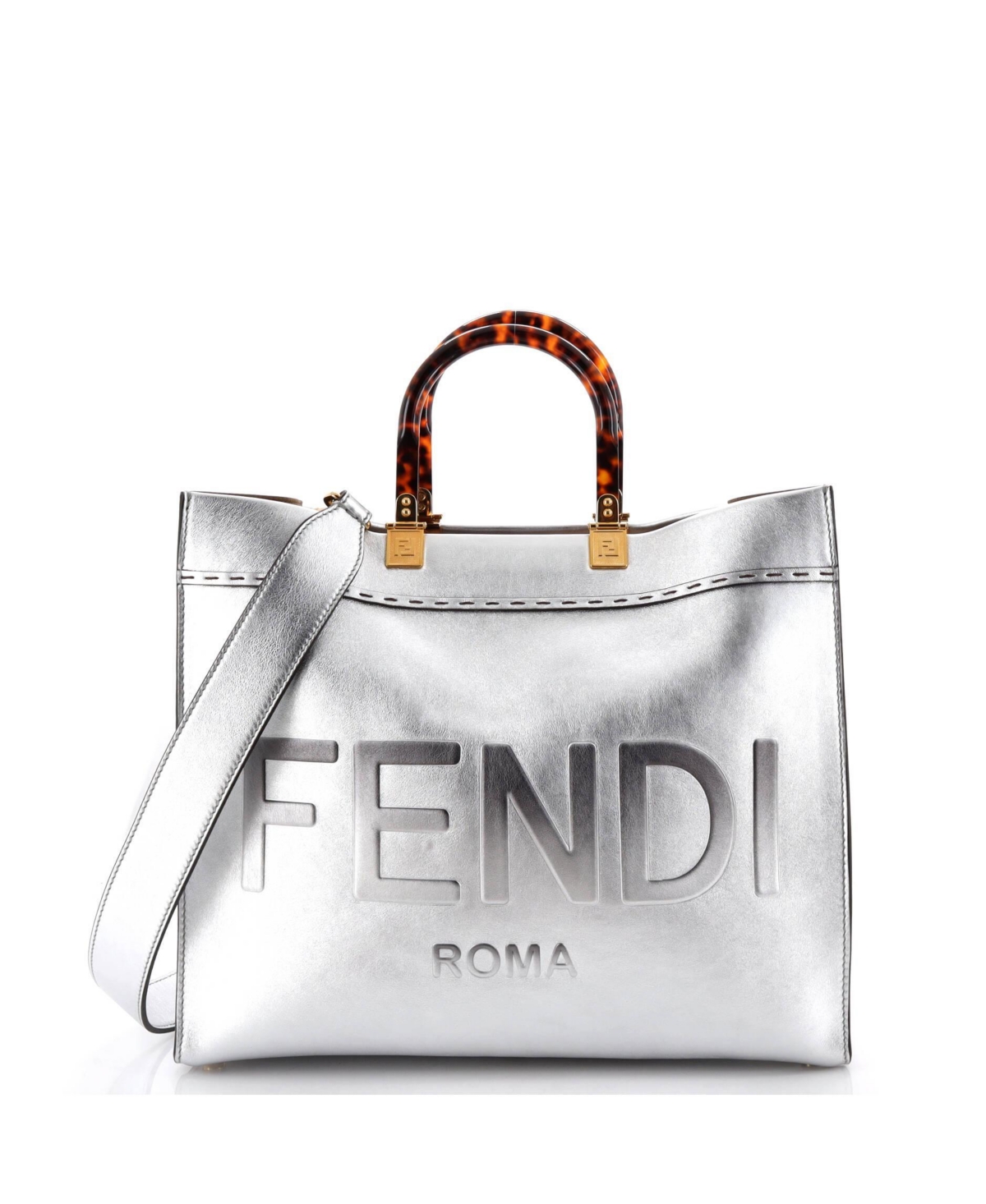 Click here for Pre-Owned Fendi Medium Sunshine Shopper Tote Leath... prices