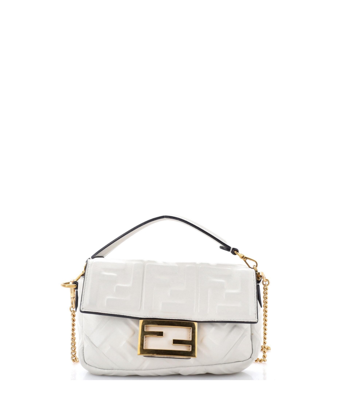 Click here for Pre-Owned Fendi Mini Baguette Nm Bag Zucca Embosse... prices