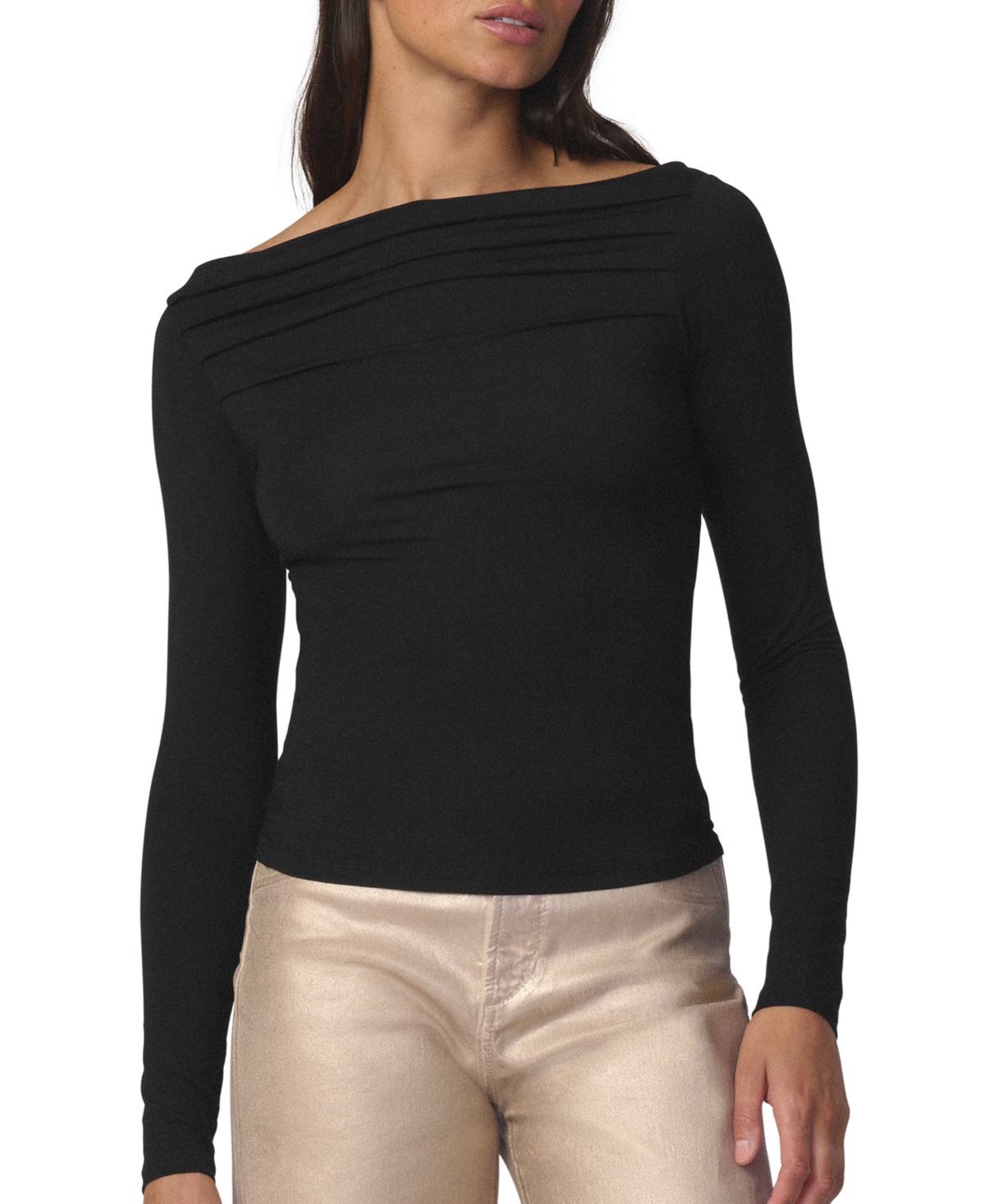 Click here for Joes Jeans Womens Pleated Off-The-Shoulder Blouse... prices