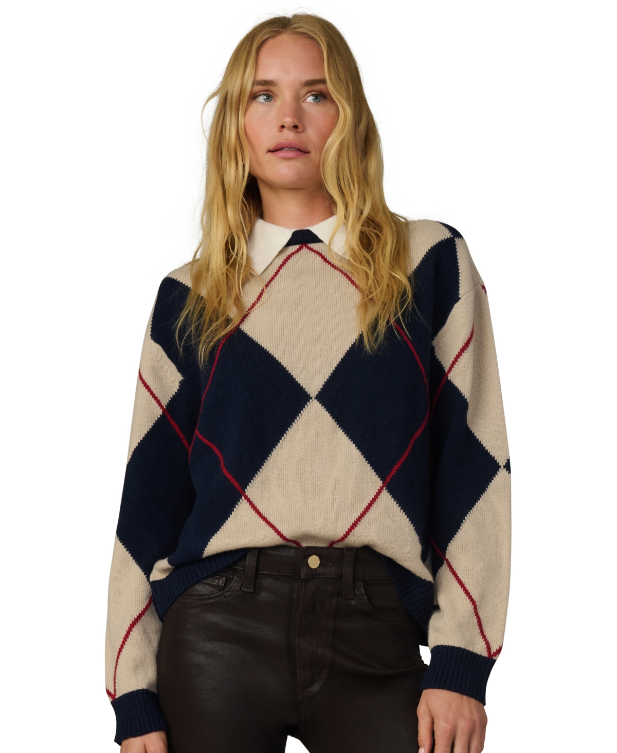 Click here for Joes Jeans Womens The Jude Argyle Collared Ribbed... prices