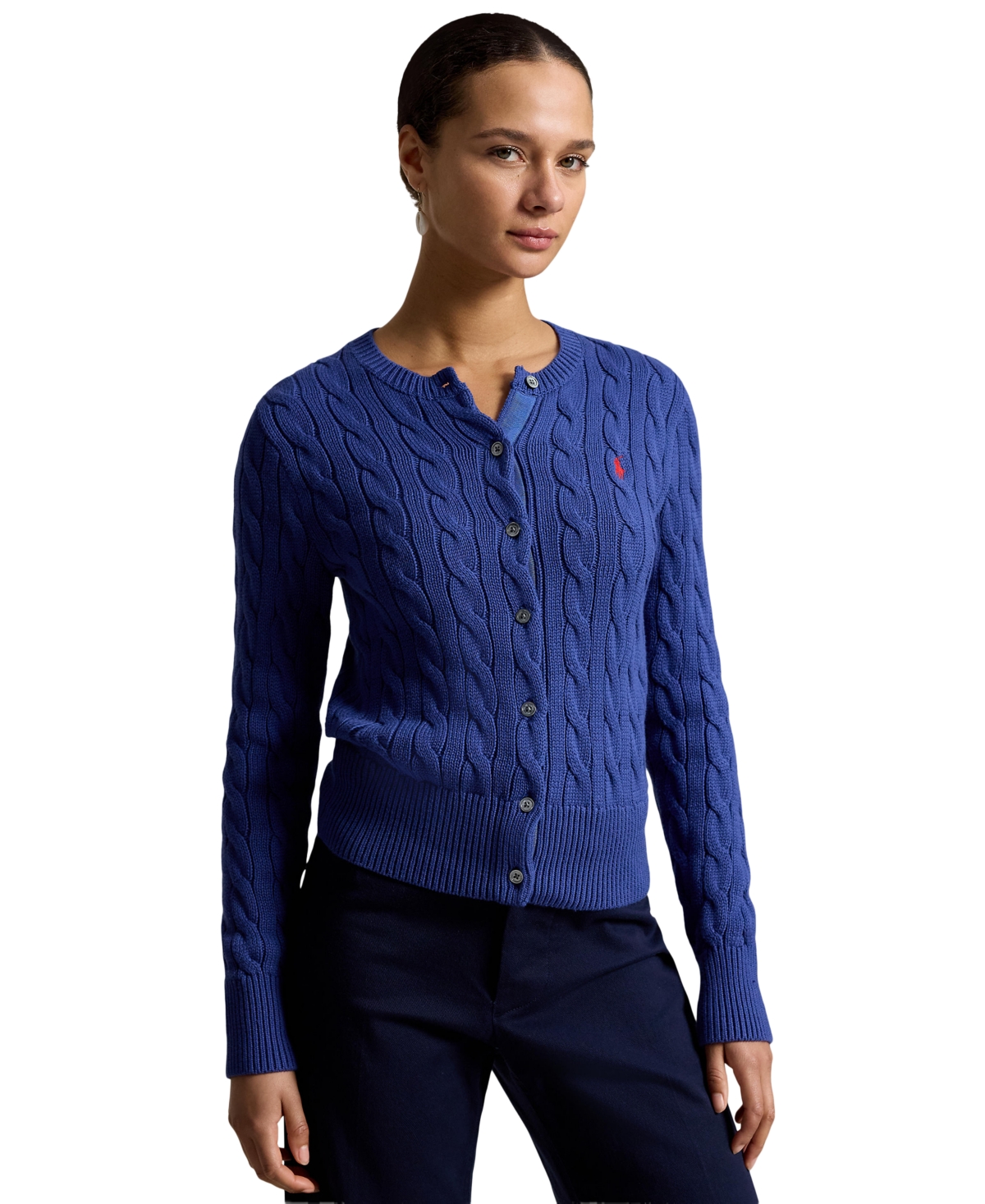 Click here for Polo Ralph Lauren Womens Cable-Knit Cotton Crewnec... prices