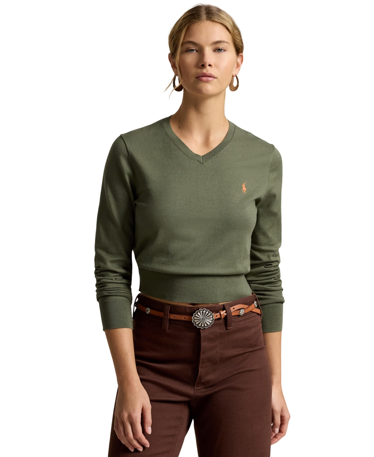Click here for Polo Ralph Lauren Womens V-Neck Pull-On Sweater -... prices