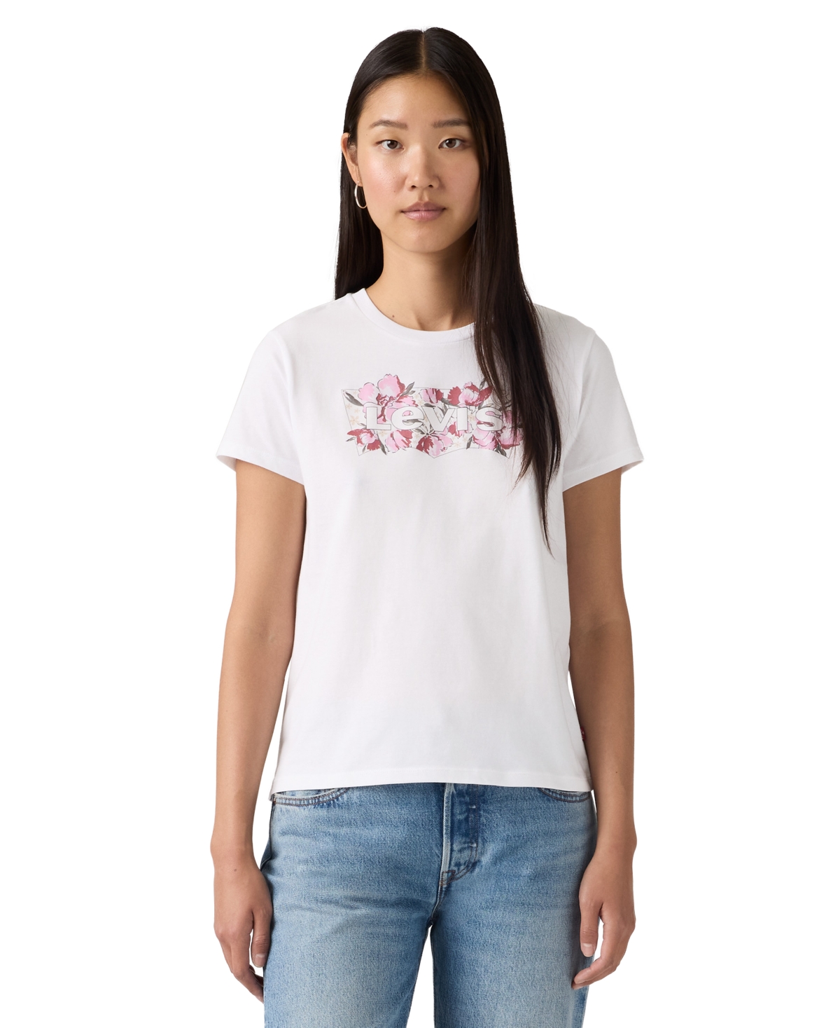 Click here for Levis Trendy Plus Size Perfect Logo Cotton T-Shirt... prices