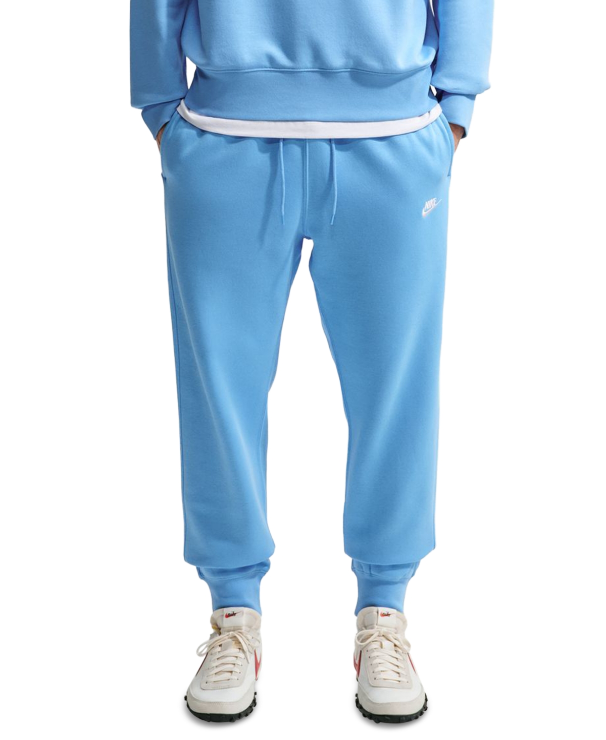 Nike Club Mens Fleece Drawstring Joggers Pants - Football Blue/White