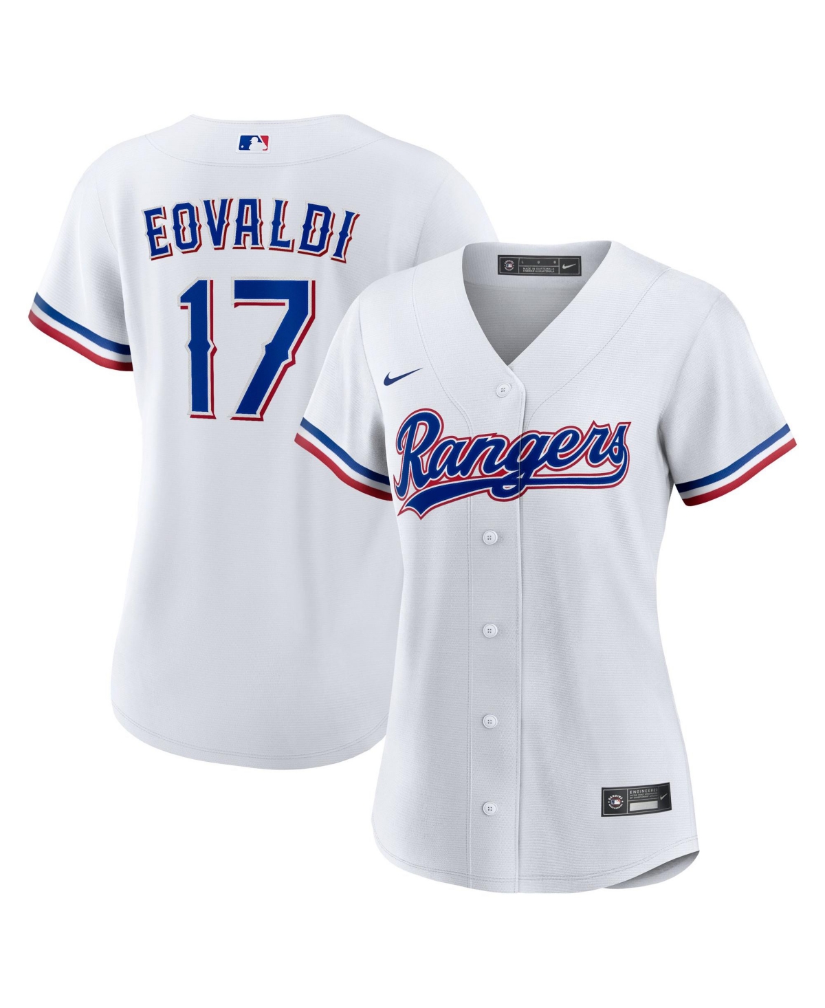 Click here for Nike Womens Nathan Eovaldi White Texas Rangers Hom... prices