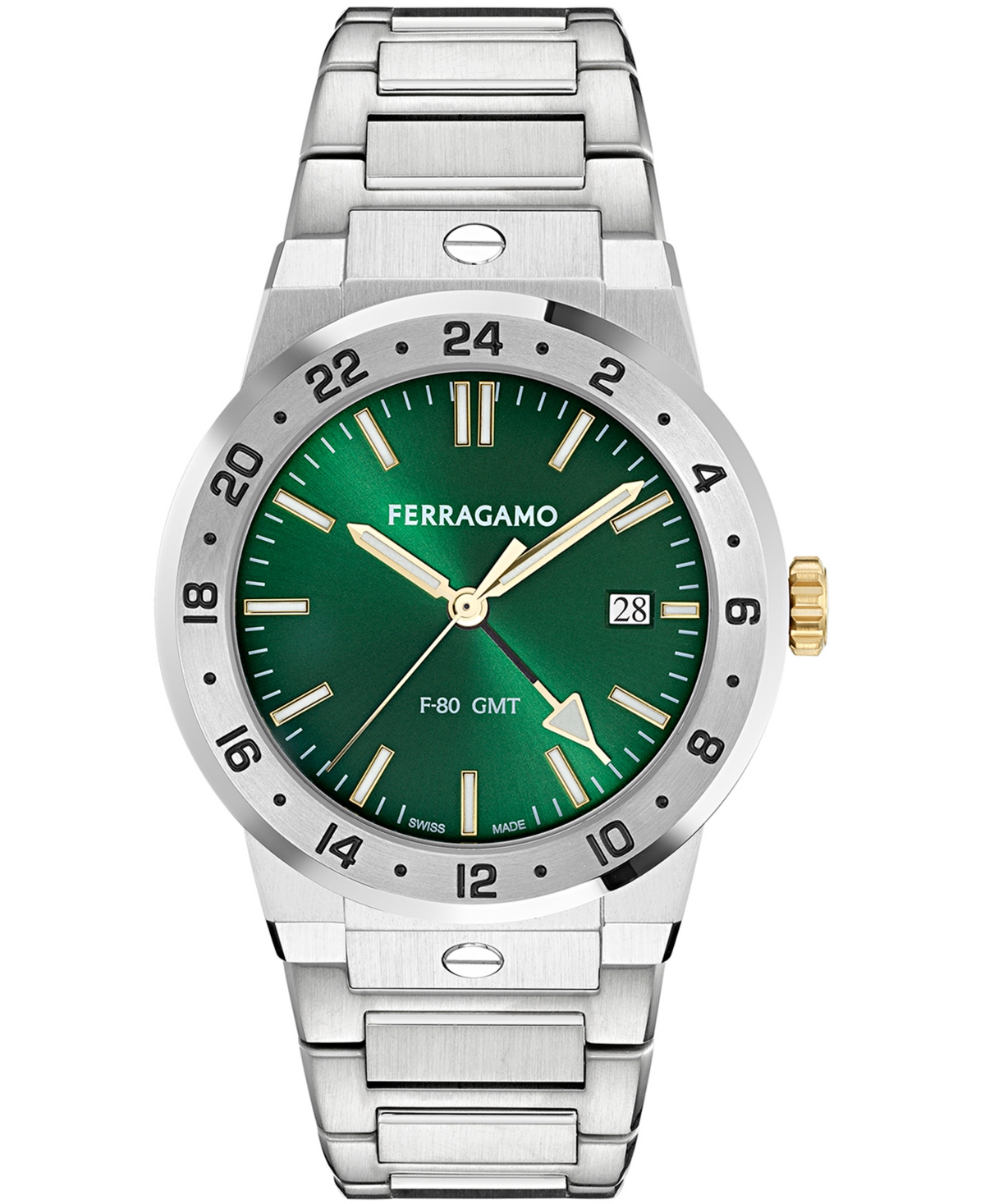 Click here for Ferragamo Mens Silver Stainless Steel Bracelet Gmt... prices