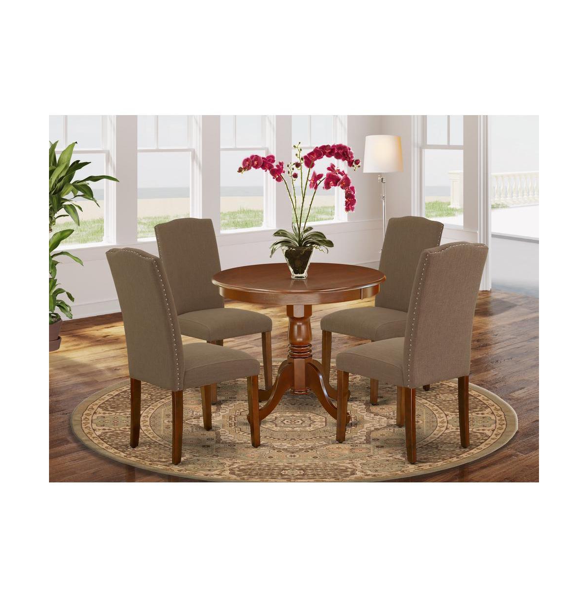 Click here for East West Furniture Dining Room Set Mahogany prices