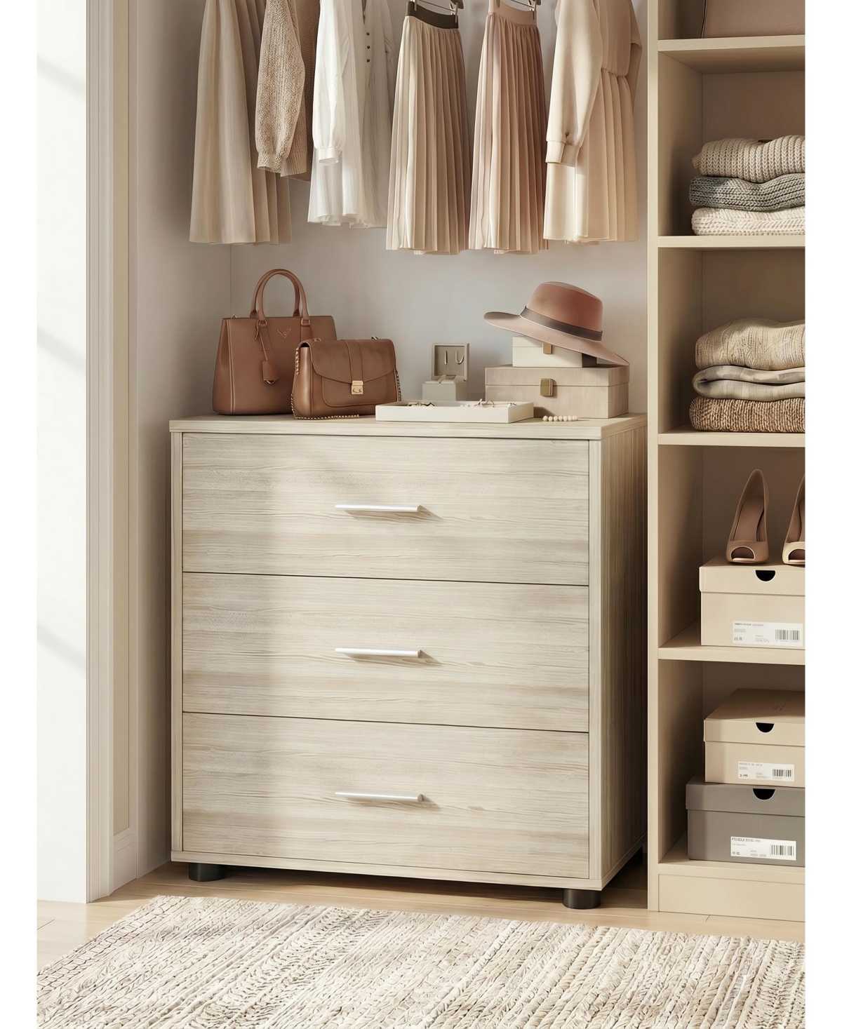 Click here for Aheaplus Wooden Storage Dresser with 3-Drawers  Ni... prices
