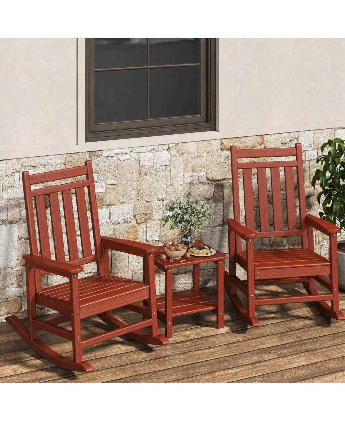 Click here for gaomon Outdoor Patio Hdpe Rocking Chair Set of 2 w... prices
