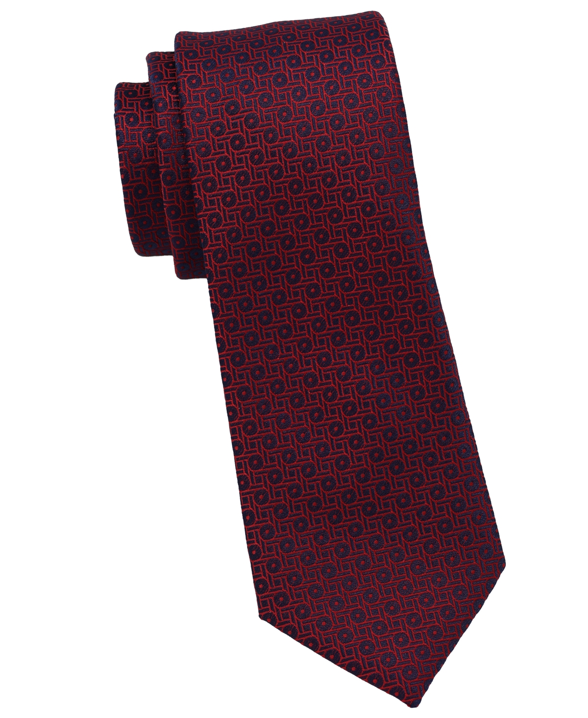 Click here for Dkny Mens Geo Neat Geometric Pattern Slim Tie - Re... prices