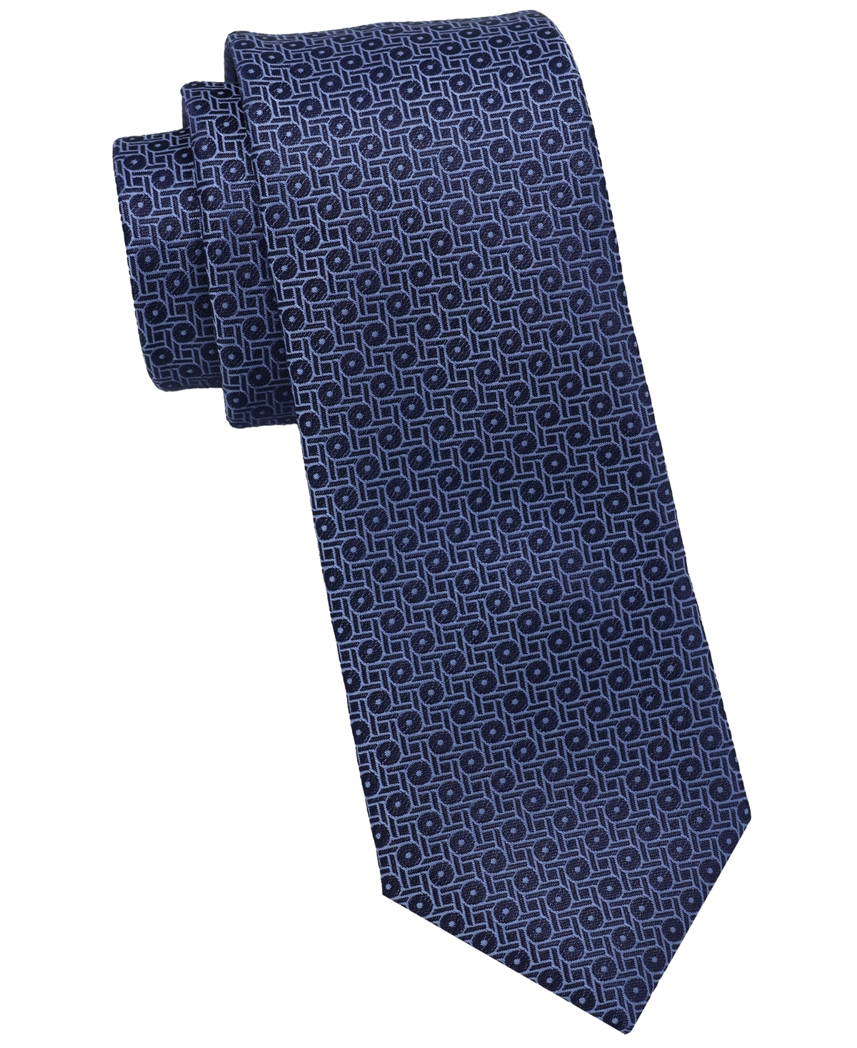 Click here for Dkny Mens Geo Neat Geometric Pattern Slim Tie - Na... prices