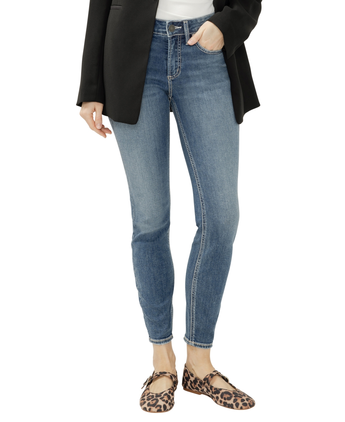 Click here for Silver Jeans Co. Womens Suki Curvy Fit Mid-Rise Me... prices