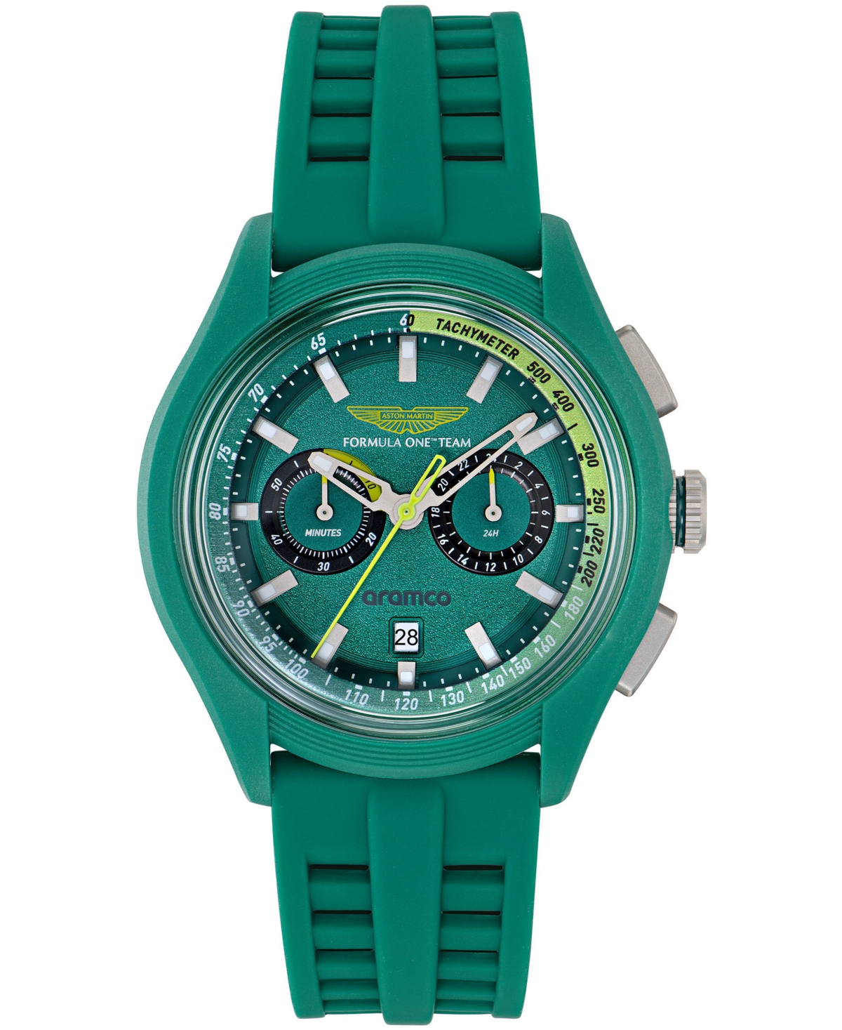 Click here for Aston Martin Mens Quartz Round Green Silicone Stra... prices