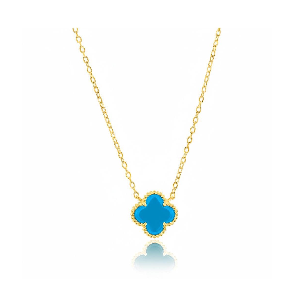 Click here for Simona Sterling Silver Simulated Turquoise Clover... prices