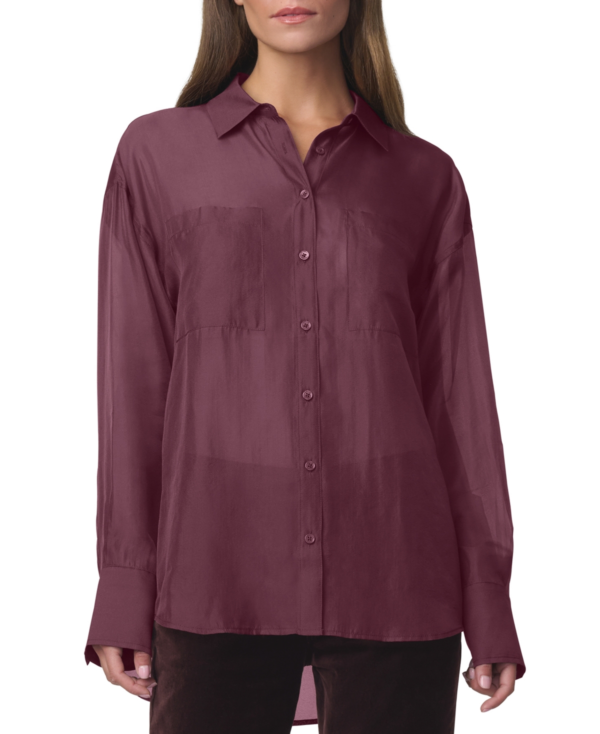 Click here for Joes Jeans Womens Organza Boyfriend Sheer Long-Sle... prices