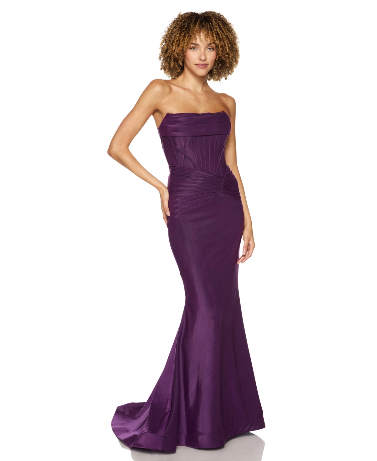 Click here for Alex & Sophia Juniors Strapless Shiny Knit Front-D... prices