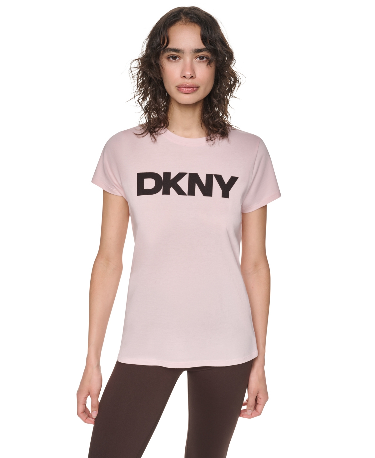 Click here for Dkny Sport Womens Flocked Logo Crewneck T-Shirt -... prices