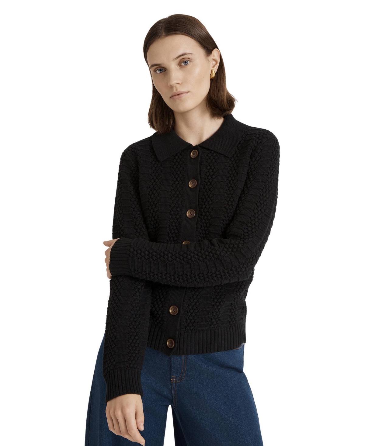 Click here for Finery London Womens Emlyn Cotton Knitted Collared... prices