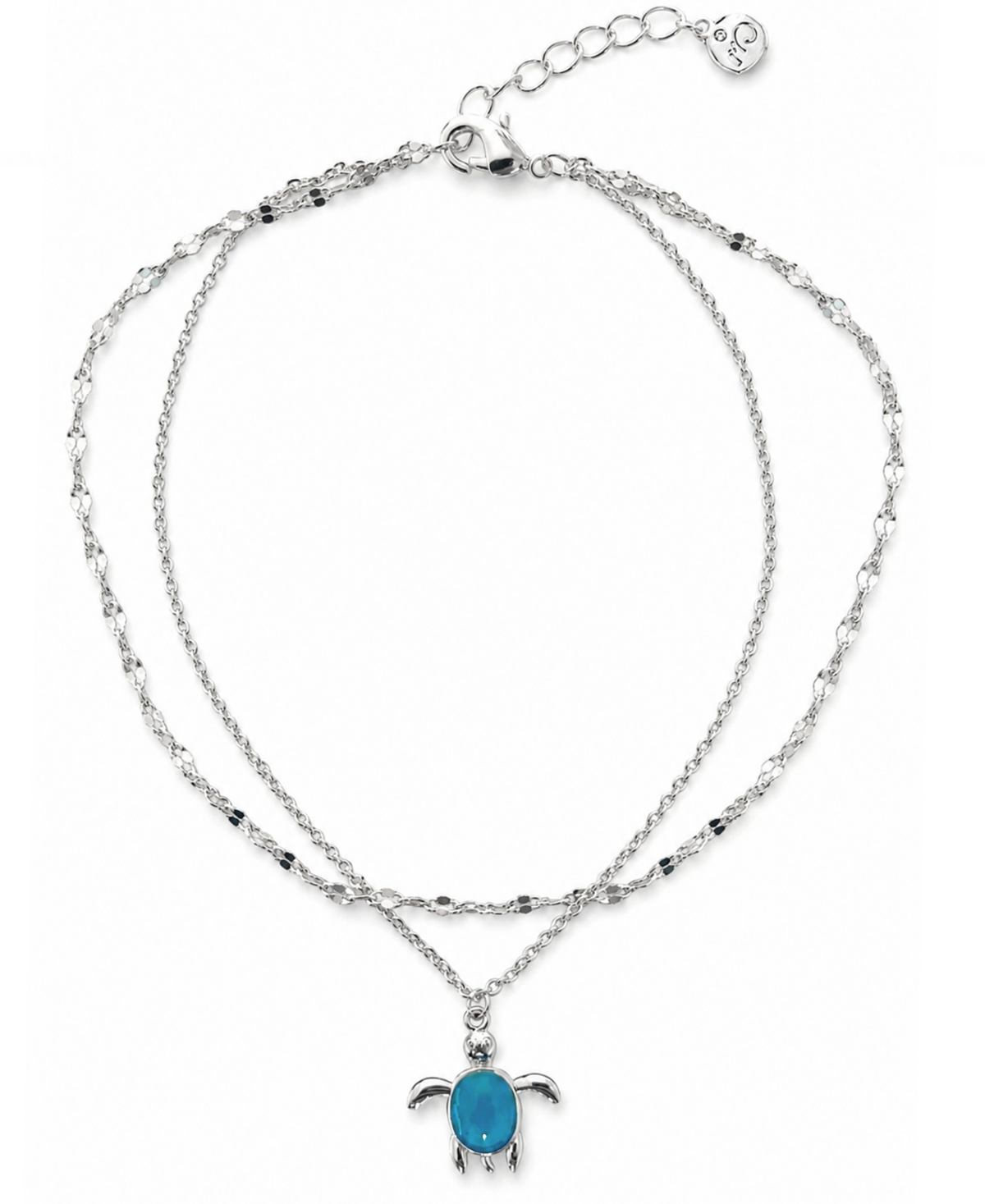 And Now This Double Row Turtle Anklet in Silver Plate - Silver