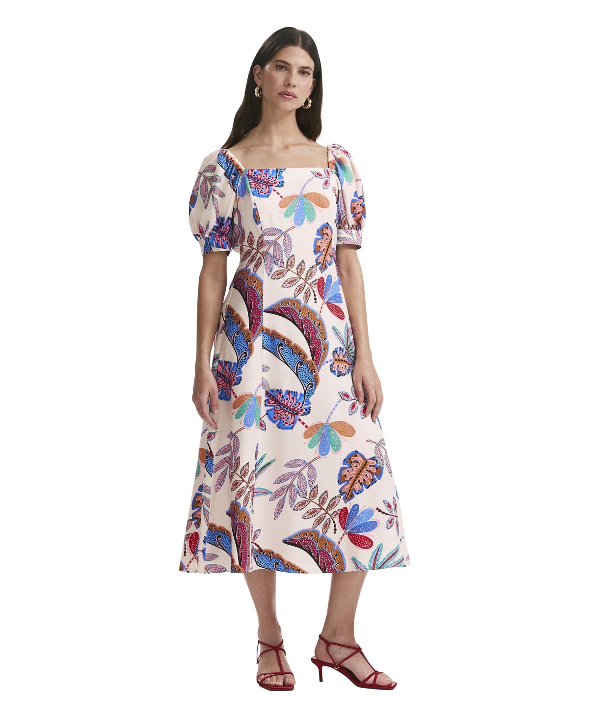 Click here for Finery London Womens Daisy Square Neck Midi Dress... prices