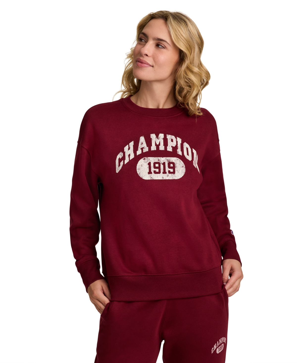 Click here for Champion Womens Powerblend Graphic Fleece Sweatshi... prices
