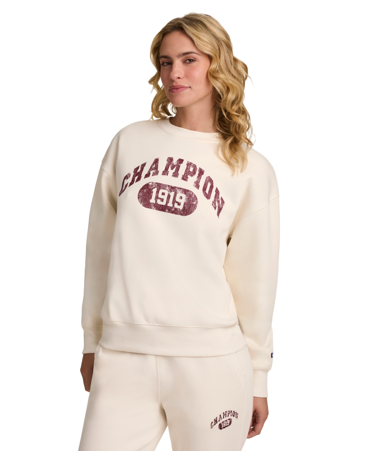 Click here for Champion Womens Powerblend Graphic Fleece Sweatshi... prices