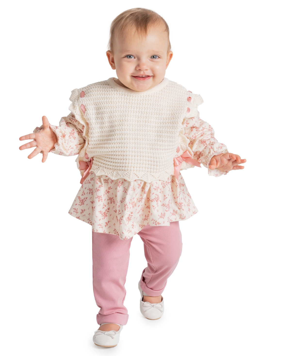 Click here for Rare Editions Baby Girls Ivory Knit Vest with Top... prices