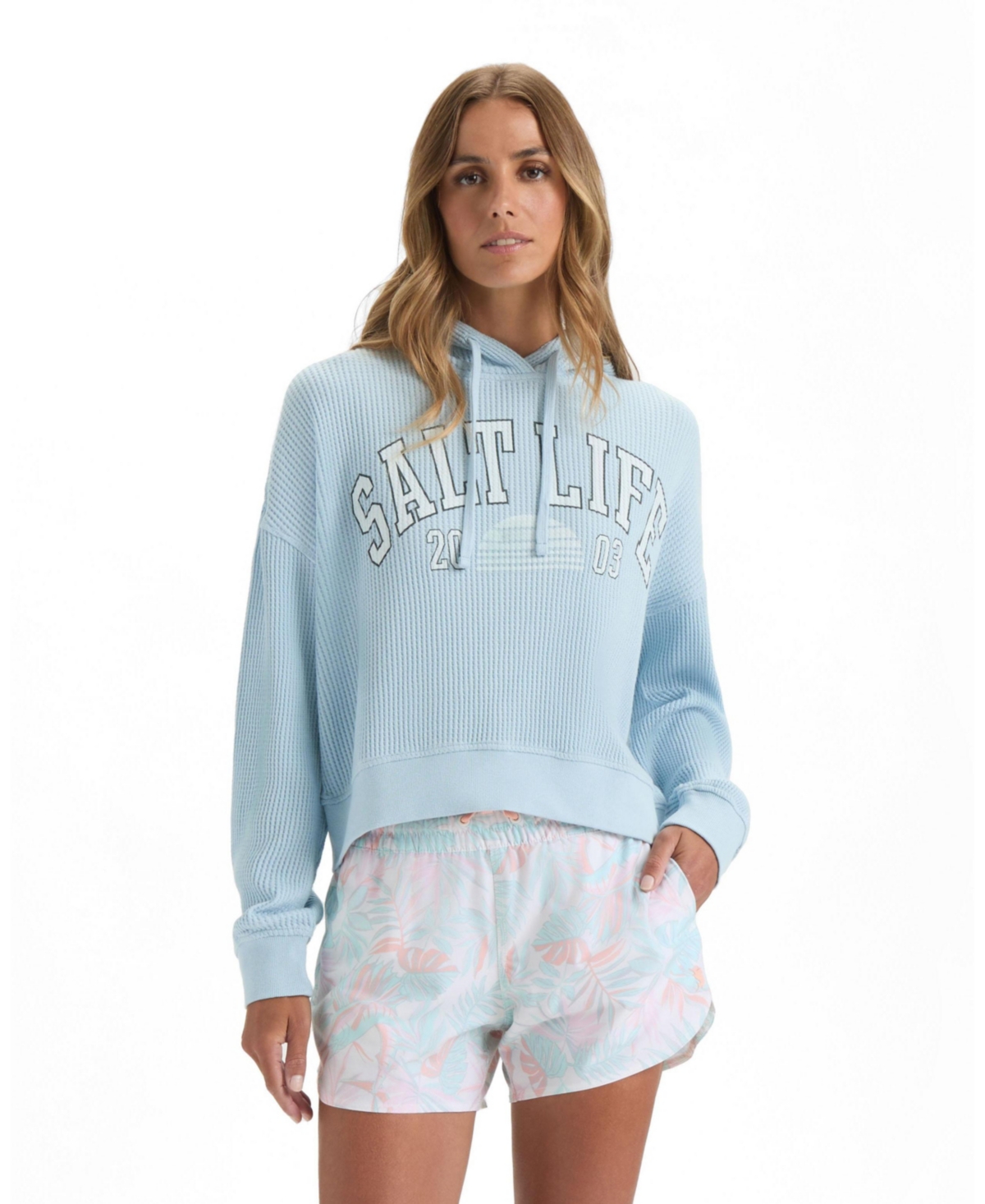 Click here for Salt Life Womens Starry Night Hoodie - Powder blue prices