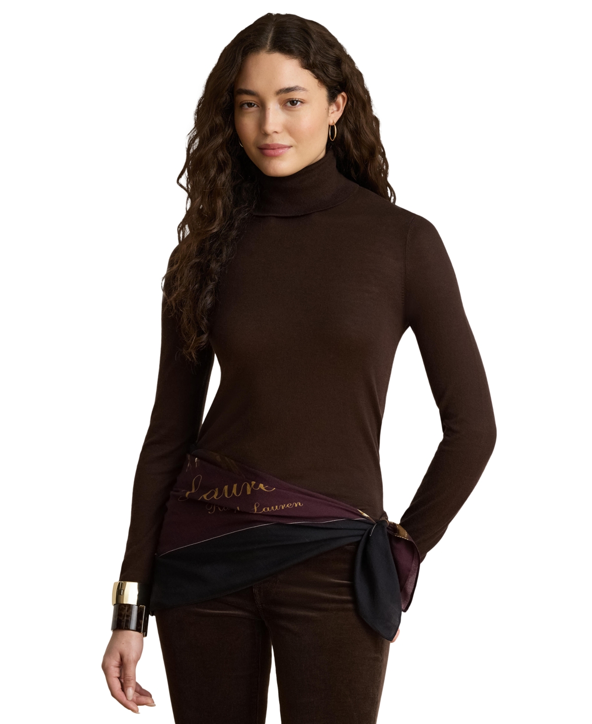 Click here for Lauren Ralph Lauren Womens Modal-Silk Blend Slim-F... prices