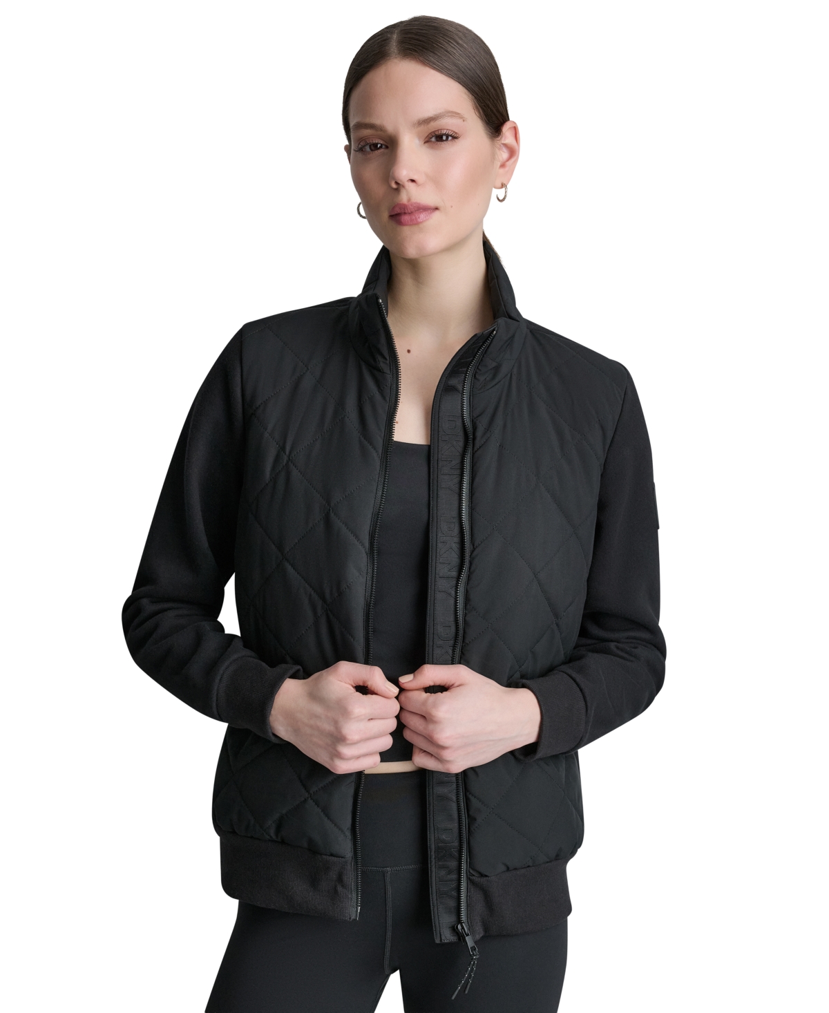 Click here for Dkny Sport Womens Light Weight Hybrid Jacket - Bla... prices