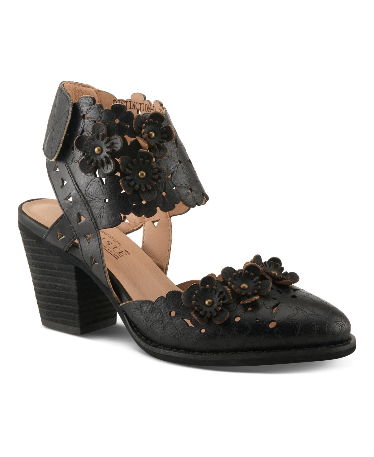 Click here for LArtiste Distinction Ankle Strap Womens Pump - Bla... prices