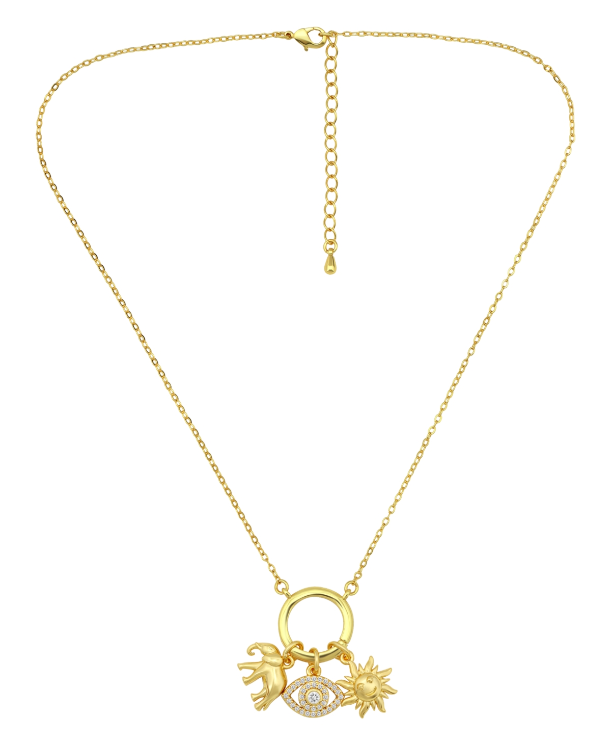 Click here for Macys 14k Gold-Plated Over Brass Circle Charm Hold... prices