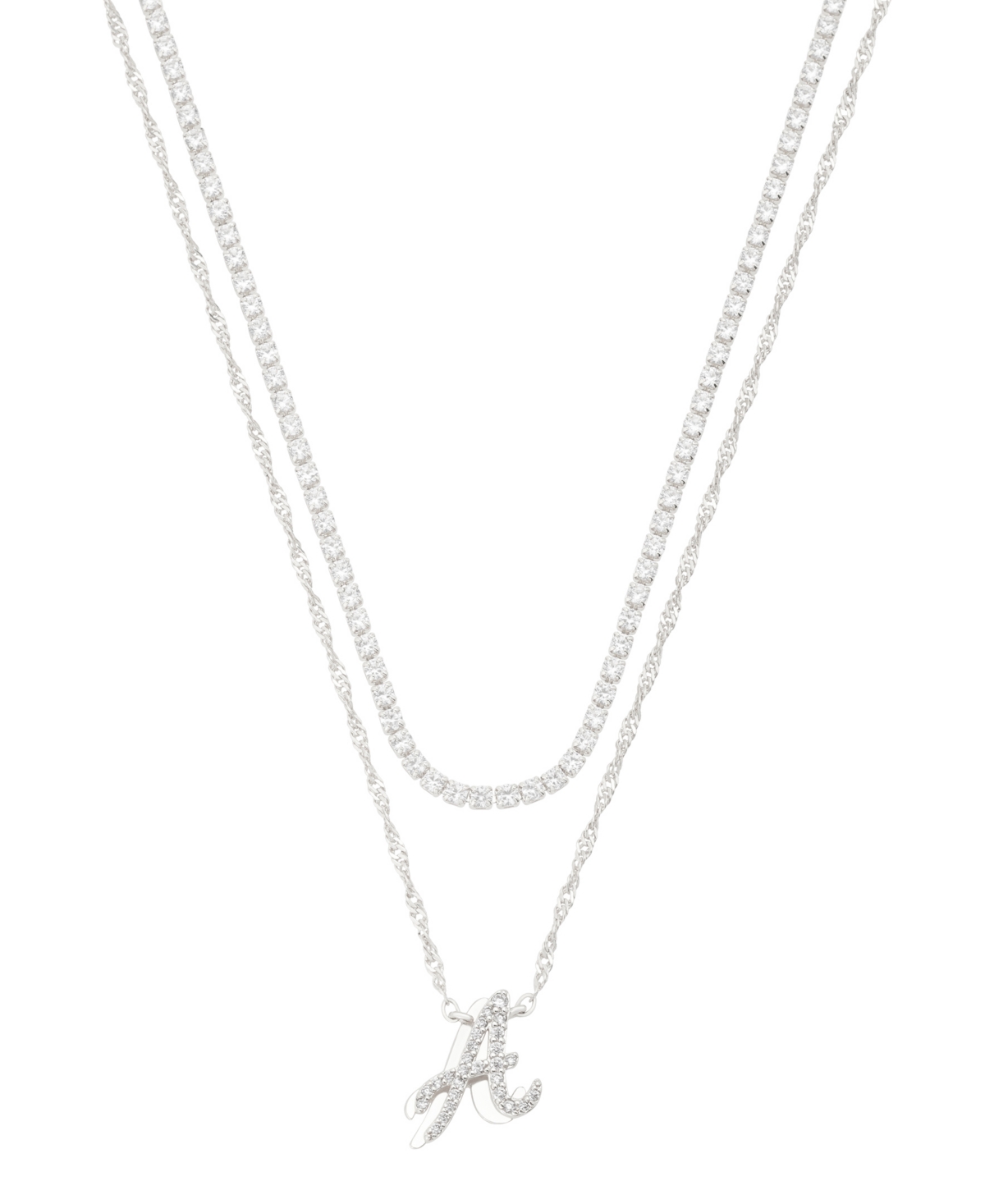 Click here for Unwritten Womens Cubic Zirconia Initial Pendant Ne... prices