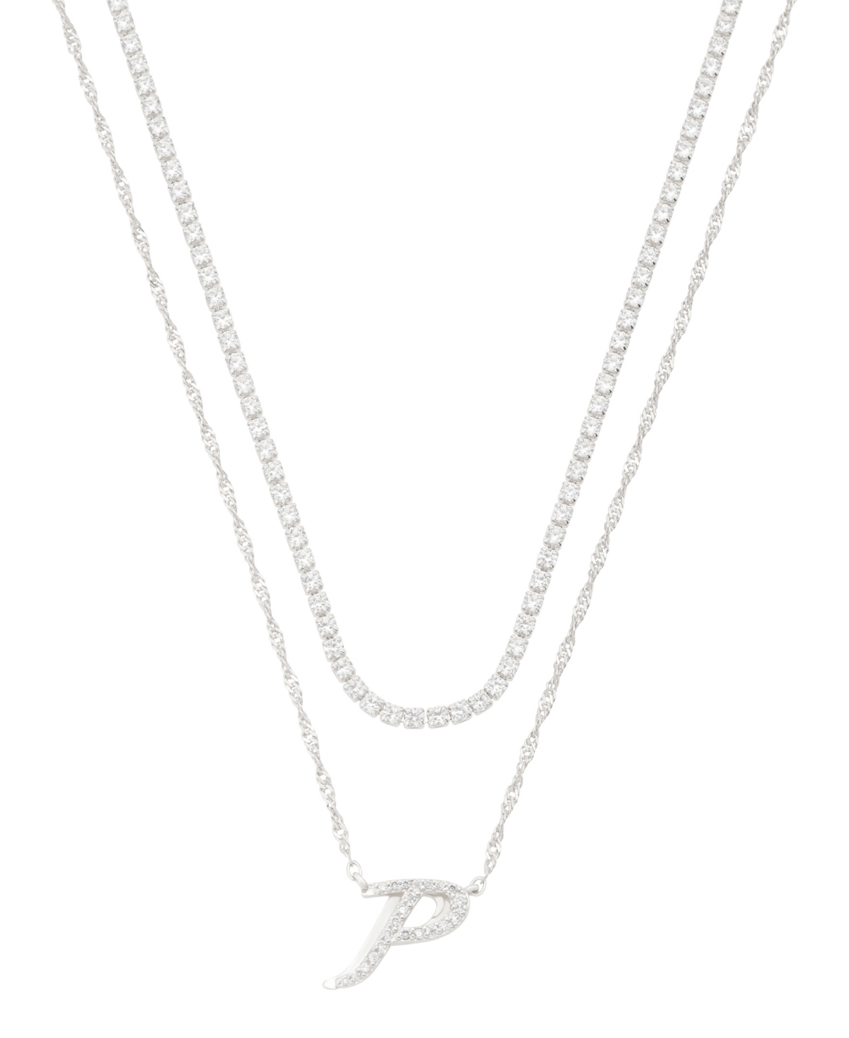 Click here for Unwritten Womens Cubic Zirconia Initial Pendant Ne... prices