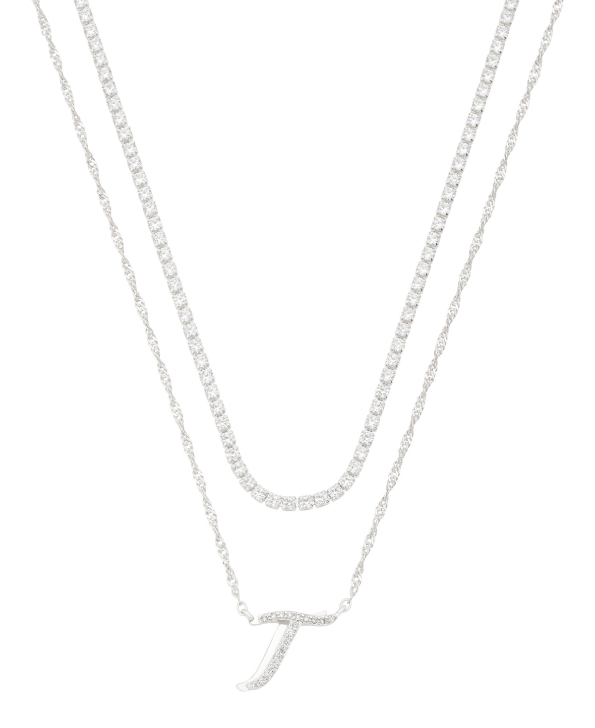 Click here for Unwritten Womens Cubic Zirconia Initial Pendant Ne... prices
