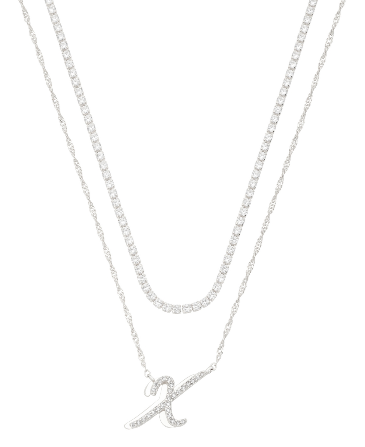 Click here for Unwritten Womens Cubic Zirconia Initial Pendant Ne... prices