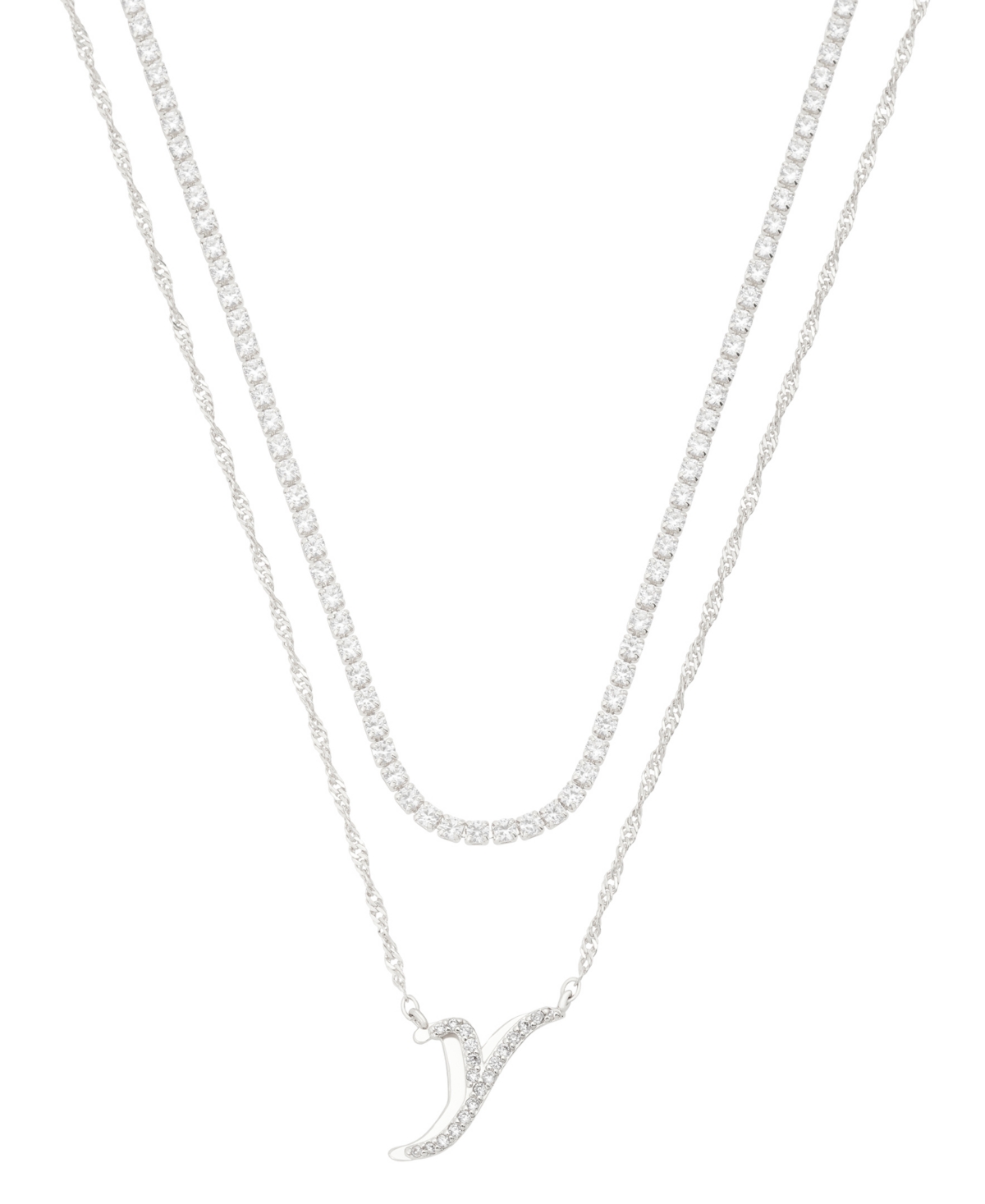 Click here for Unwritten Womens Cubic Zirconia Initial Pendant Ne... prices